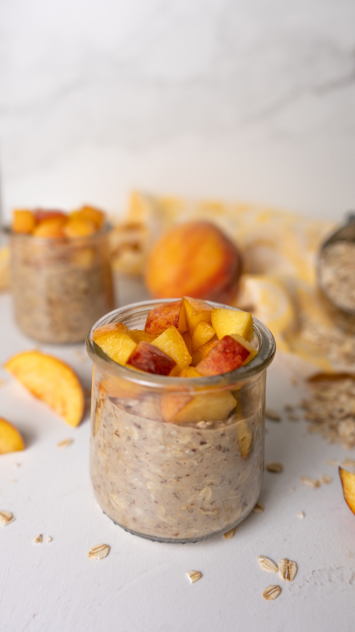 Peach Overnight Oats | The Kitchen Invitation